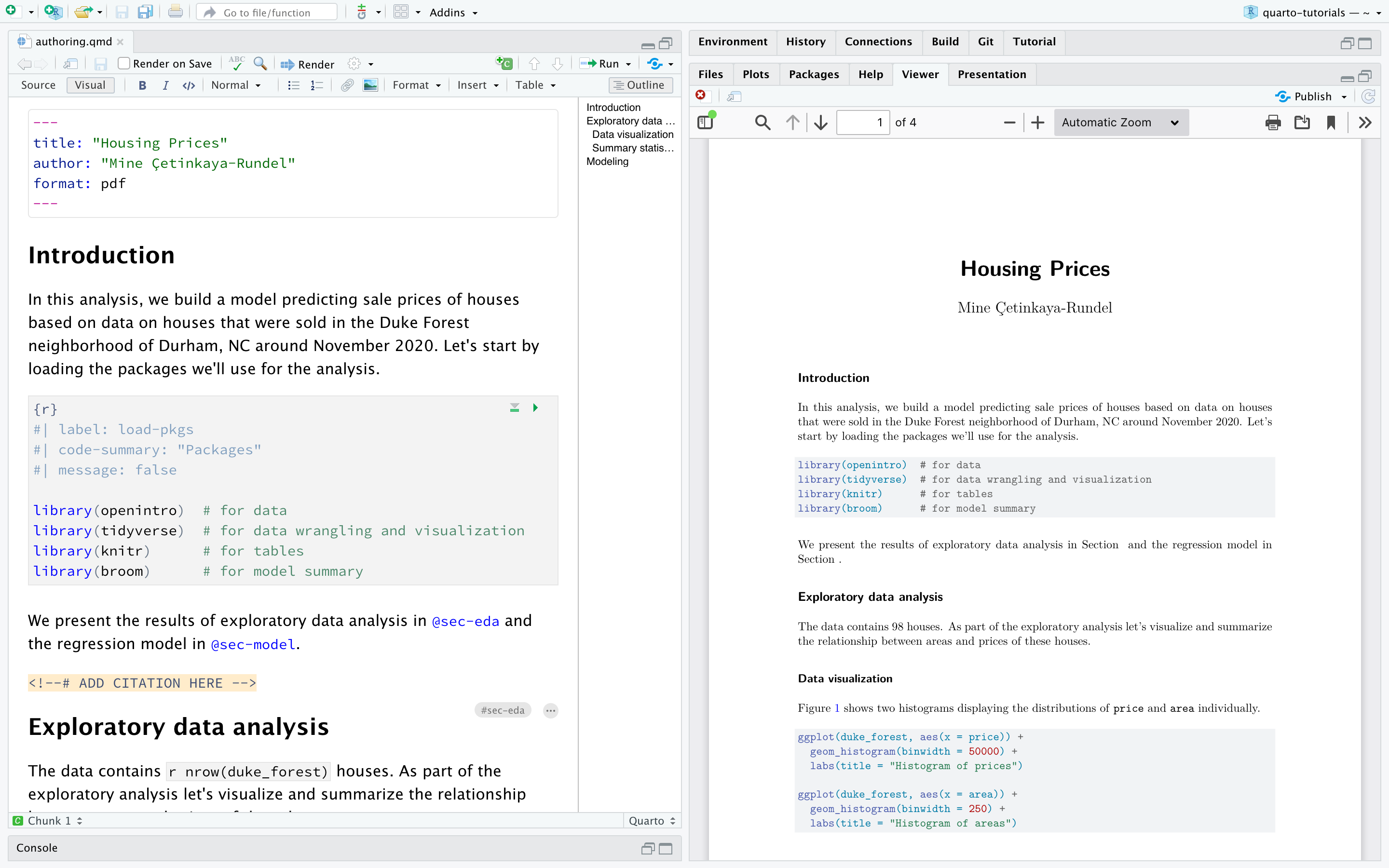 Quarto Tutorial Authoring