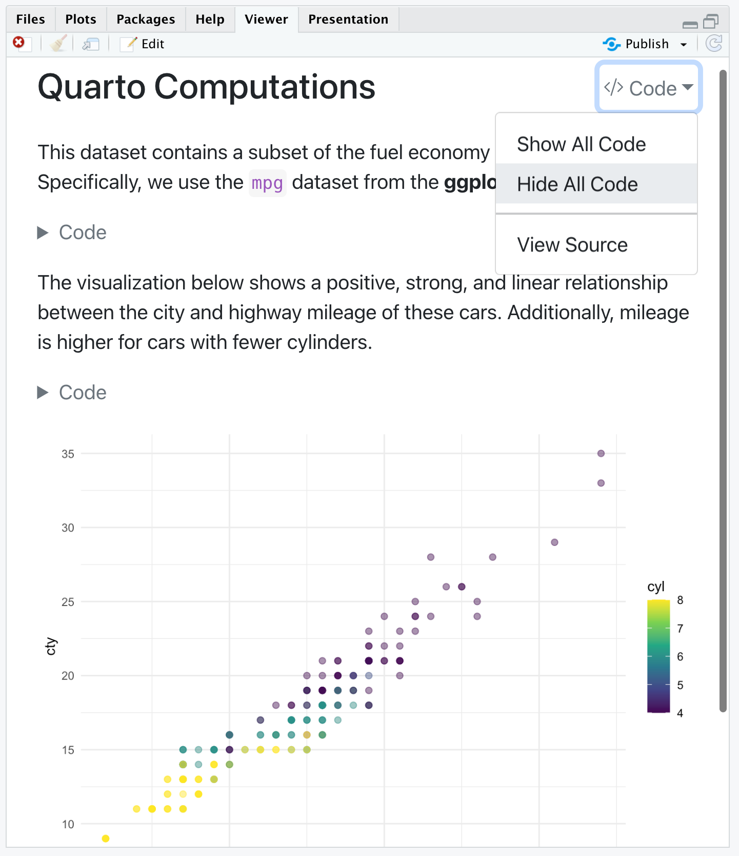 Tutorial Computations Quarto