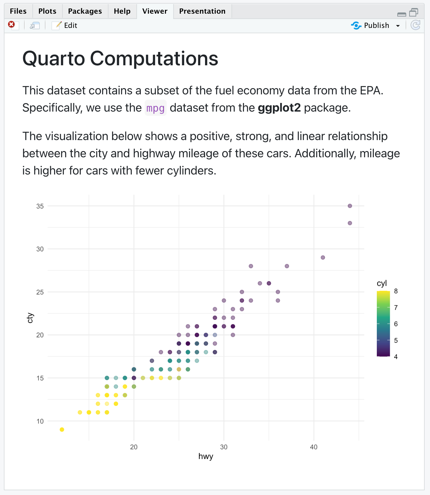 Quarto Tutorial Computations