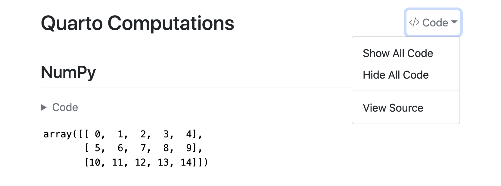 Quarto Tutorial Computations